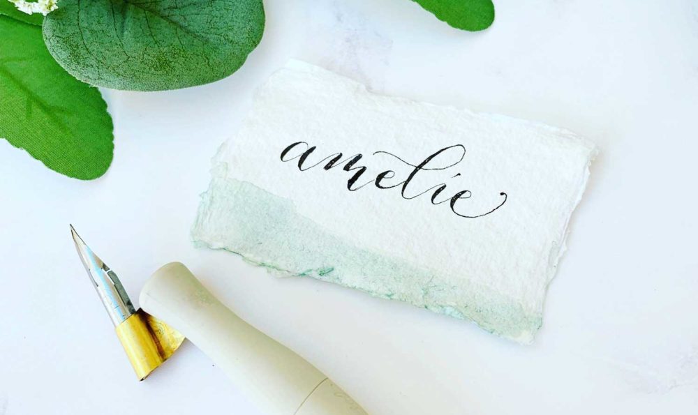 Wedding place cards in handwritten calligraphy - Stacy Oakley Calligraphy